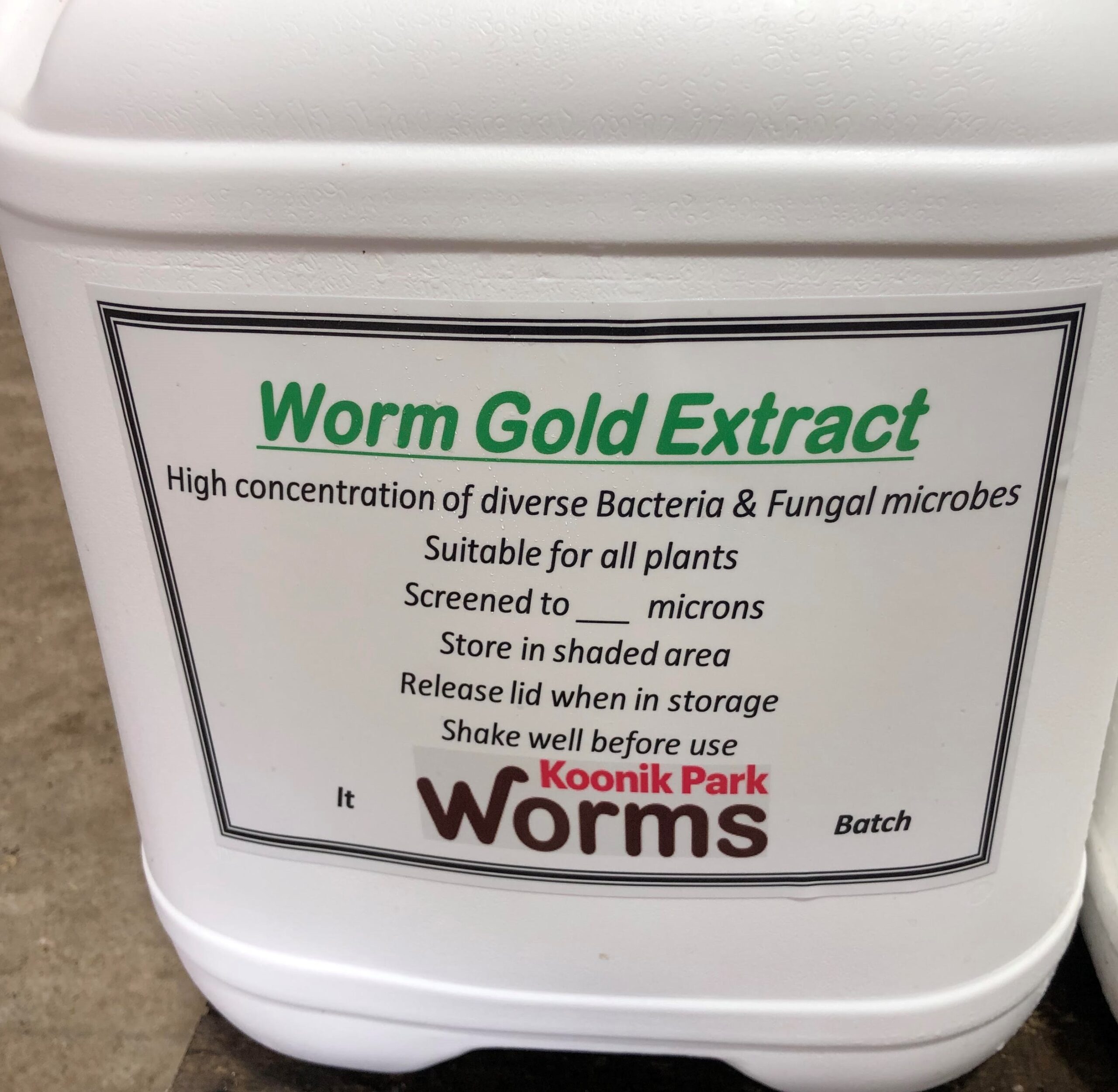 worm Gold label – Koonik Park Worms